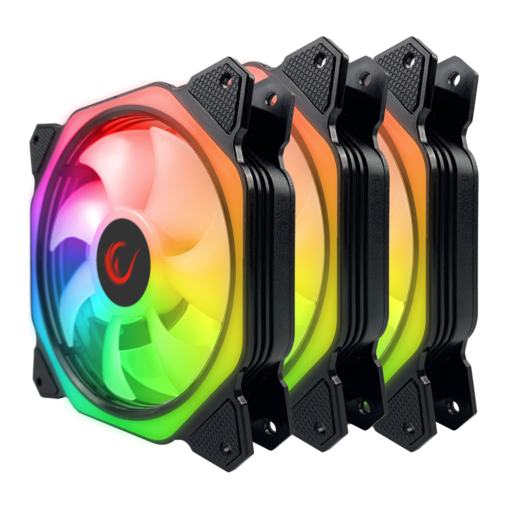 1200 RPM 3x12CM ARGB Fan Kumandalı 6Pin Kasa Fan Kiti-Siyah – Rampage