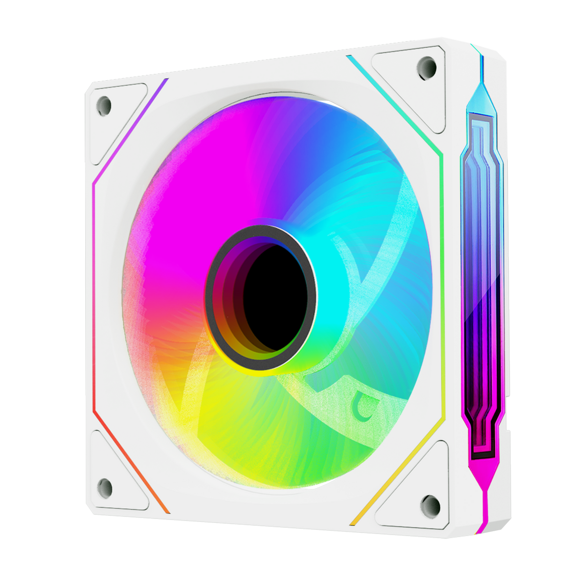 7C-120B 120*120*25mm Double Ring Aynalı ARGB Beyaz Kasa Fanı – Rampage
