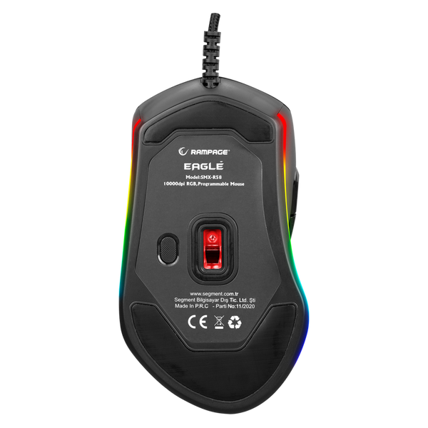 Smx-R58 Eagle 10000 Dpi RGB Makrolu Oyuncu Mouse-Siyah – Rampage