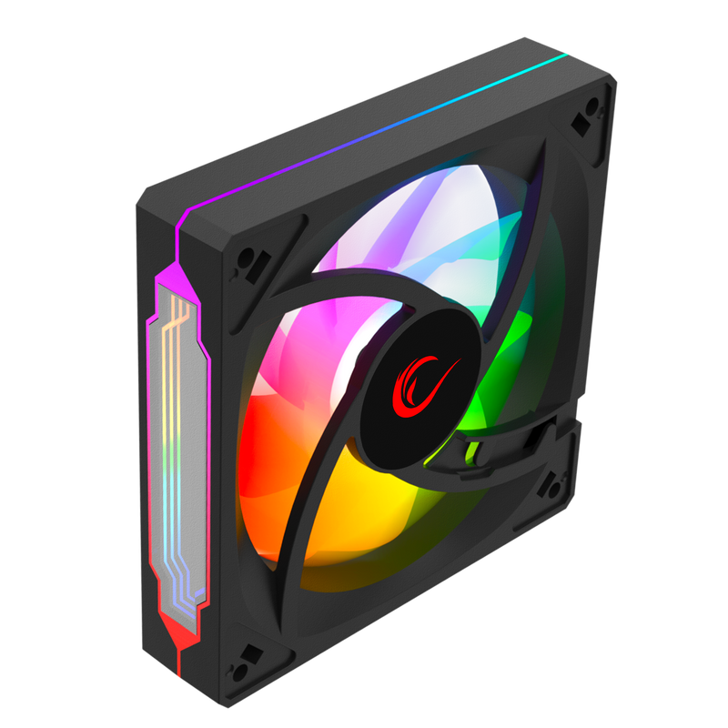 7C-120S 120*120*25mm Double Ring Aynalı ARGB Siyah Kasa Fanı – Rampage