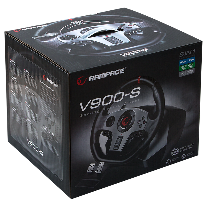 V900-S Pedallı Gaming Oyuncu Direksiyonu – Rampage