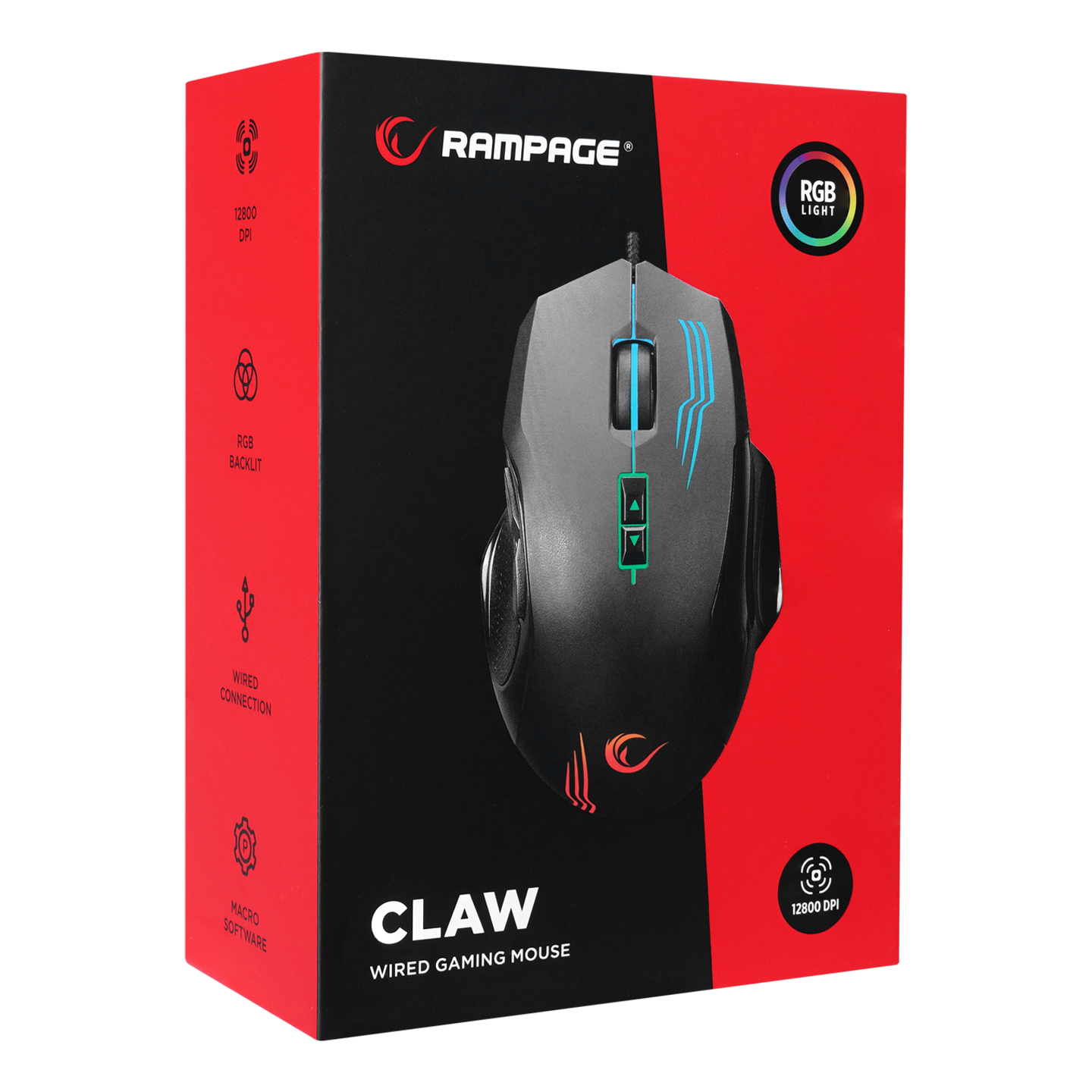Smx-G38 Claw Usb 7 Makro Tuşlu RGB 12800 DPI Gaming Oyuncu Mouse – Rampage