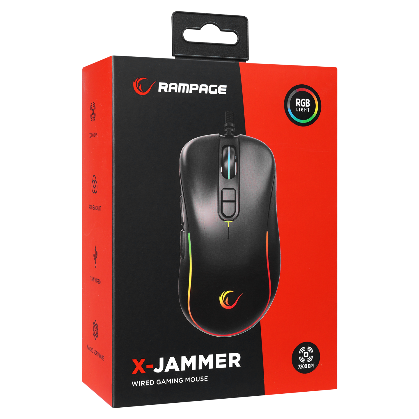 Smx-R47 X-Jammer V2 RGB Macrolu 12800 Dpi Oyuncu Mouse-Siyah – Rampage