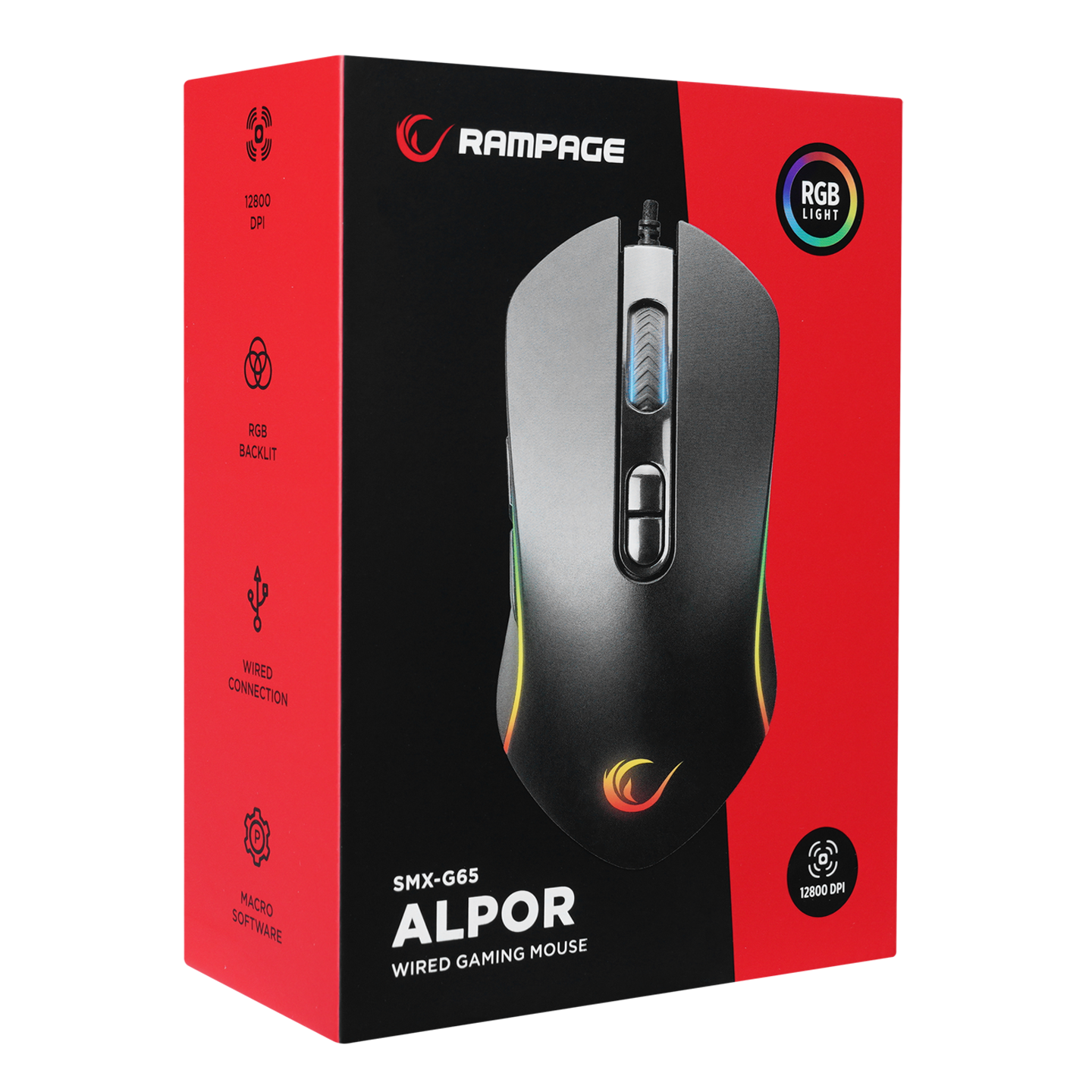 Smx-G65 Alpor 7 Tuşlu 7200 Dpi RGB Oyuncu Mouse – Rampage